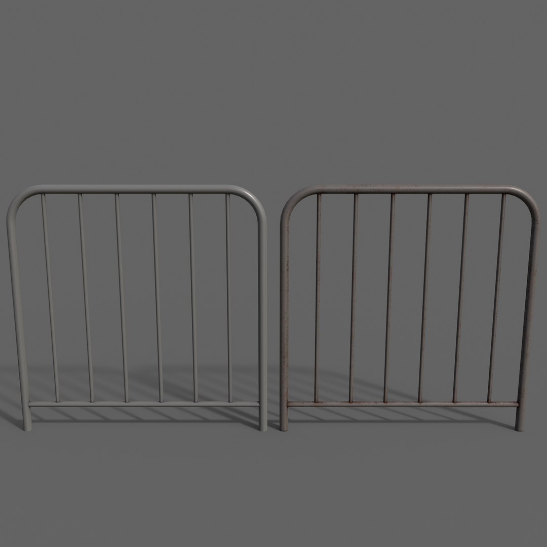 PBR Pedestrian Guard Rail Grey V2 3D Model - TurboSquid 1866702