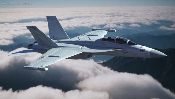 3D модель Реактивный самолет Boeing EA 18G без оружия в полете ...