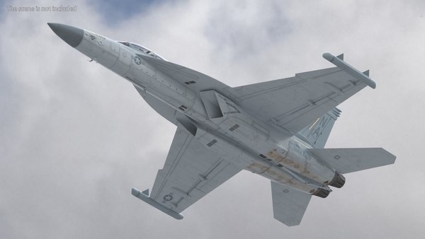 modelo 3d El avión Boeing EA 18G sin armamento en vuelo simplificado ...