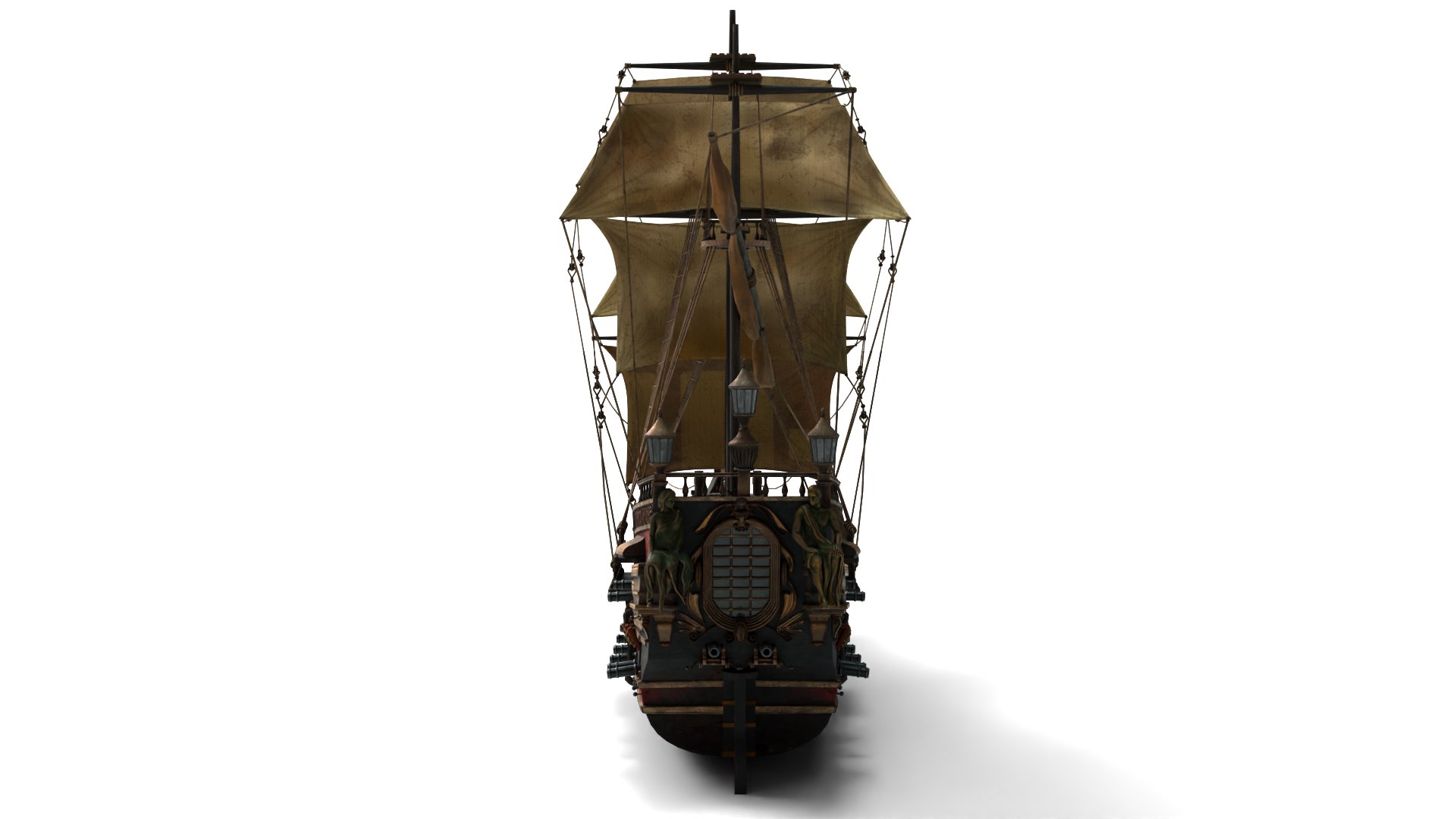 Highly Detailed Pirate Ship Premium Design Historic Style 3D Model ...