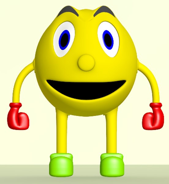 3d smiley face character model