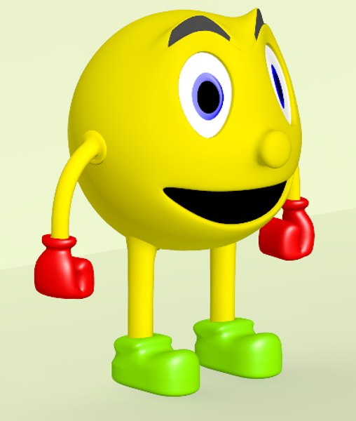 3d smiley face character model