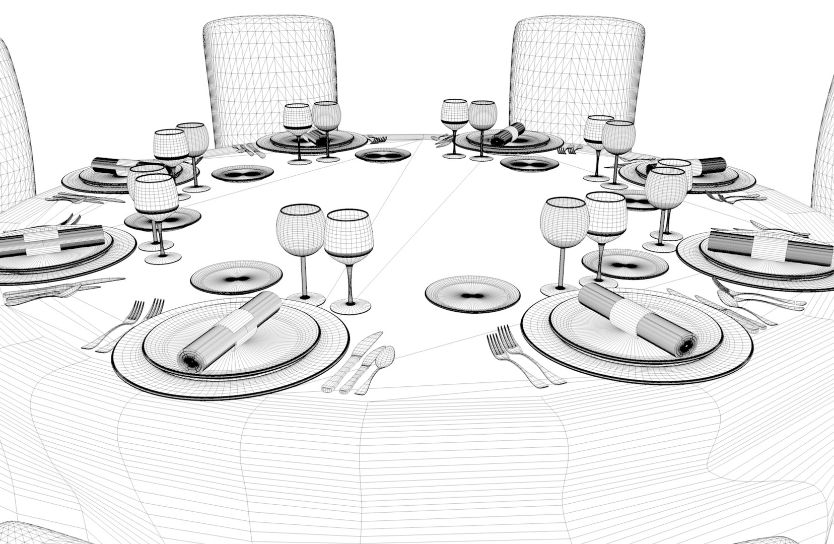 3D Realistic Dining Table Model - TurboSquid 1386412