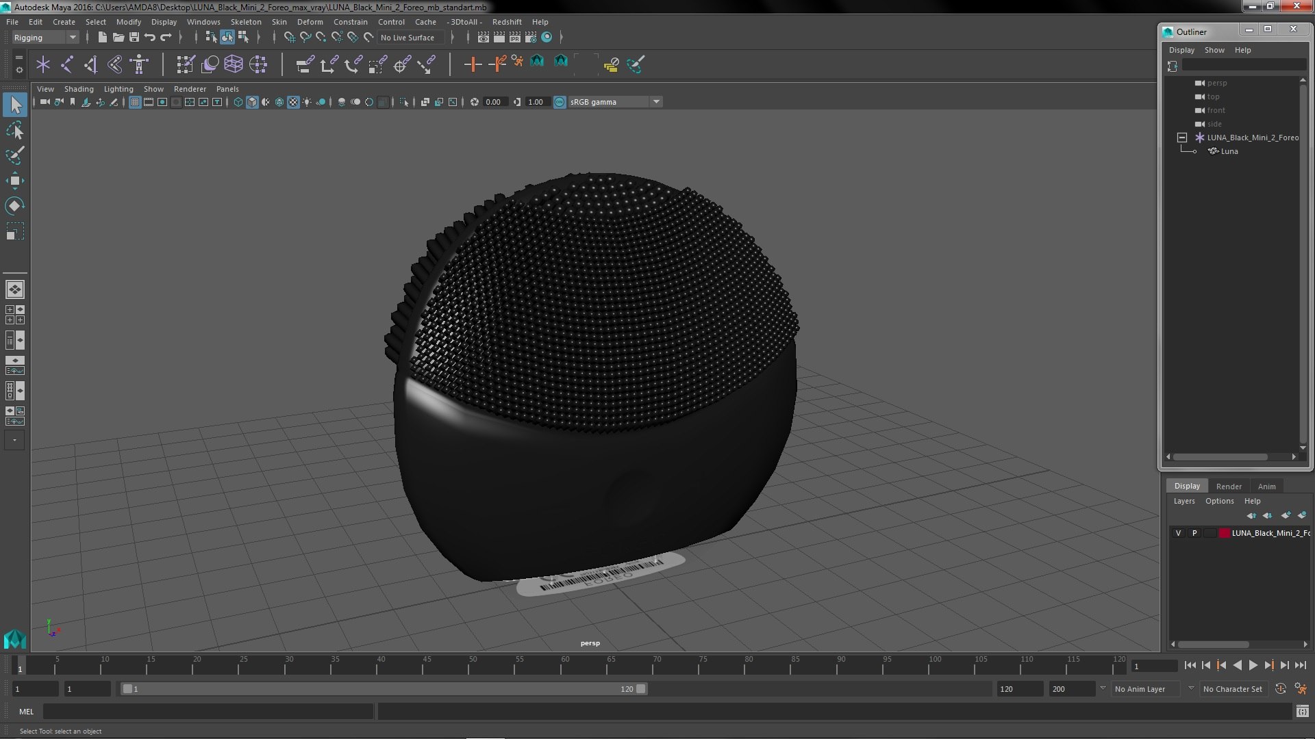 3D LUNA Black Mini 2 Foreo Model - TurboSquid 2052606