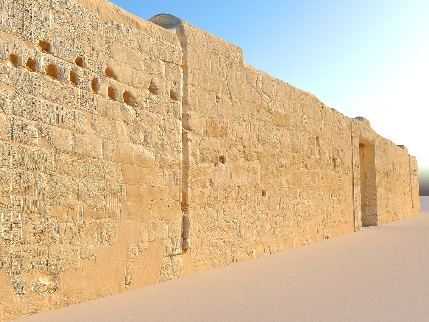 3D Temple Wall - TurboSquid 1518118
