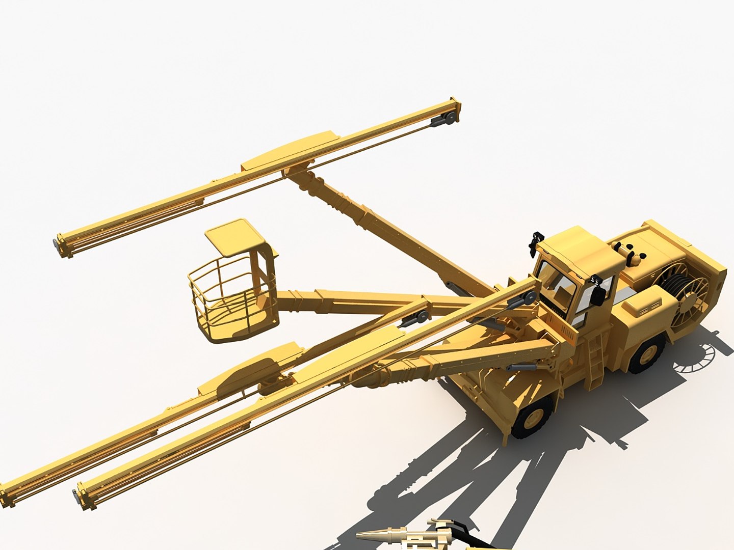 3D Three Arm Rock Drilling Jumbo And Watering Cart Model - TurboSquid ...