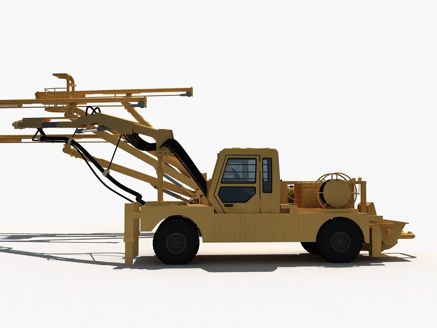 3D Three Arm Rock Drilling Jumbo And Watering Cart Model - TurboSquid ...