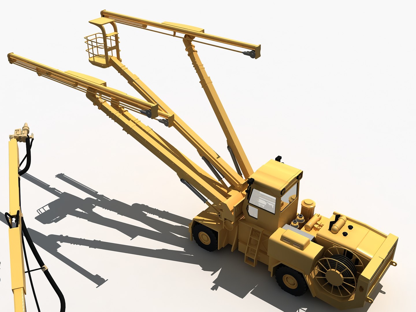 3D Three Arm Rock Drilling Jumbo And Watering Cart Model - TurboSquid ...