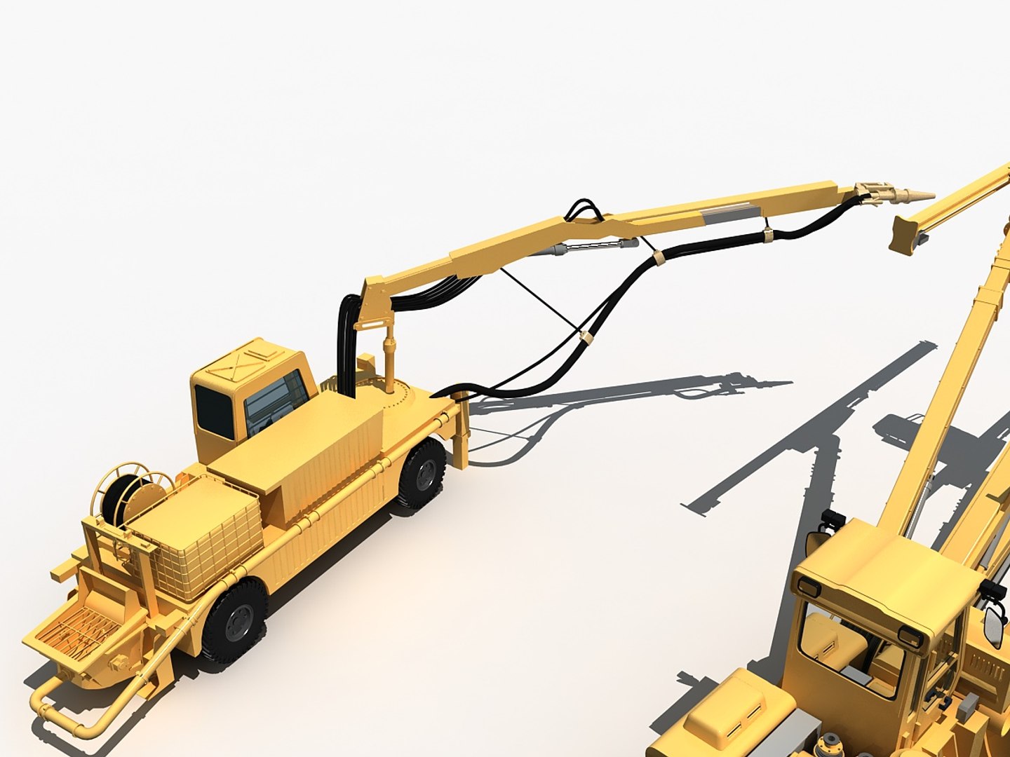 3D Three Arm Rock Drilling Jumbo And Watering Cart Model - TurboSquid ...