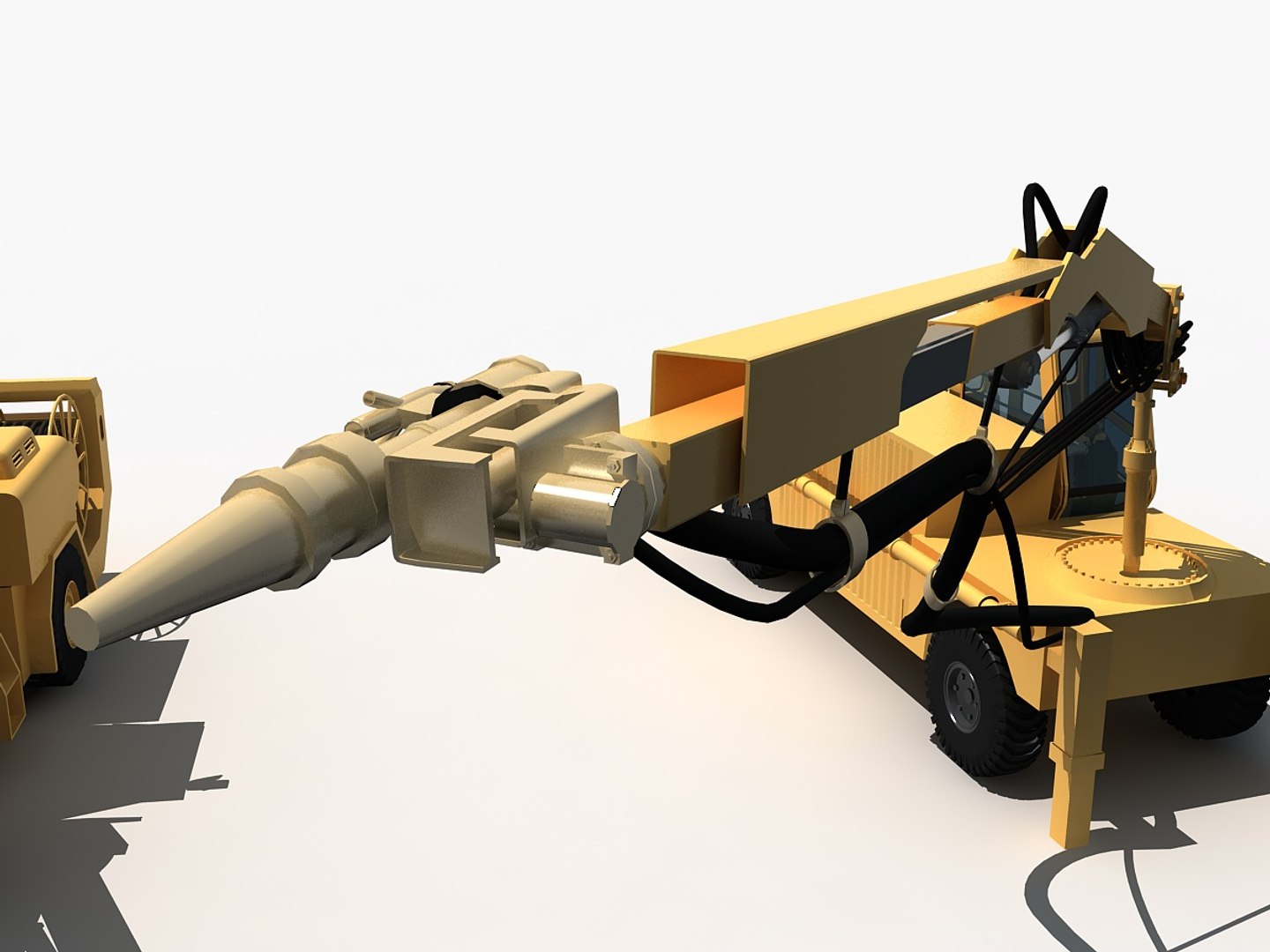3D Three Arm Rock Drilling Jumbo And Watering Cart Model - TurboSquid ...