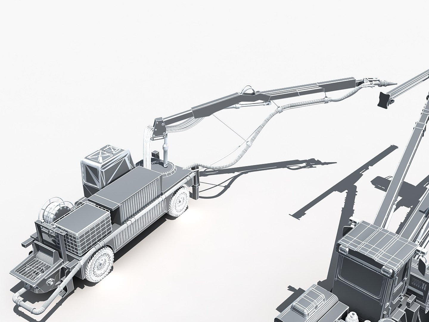 3D Three Arm Rock Drilling Jumbo And Watering Cart Model - TurboSquid ...