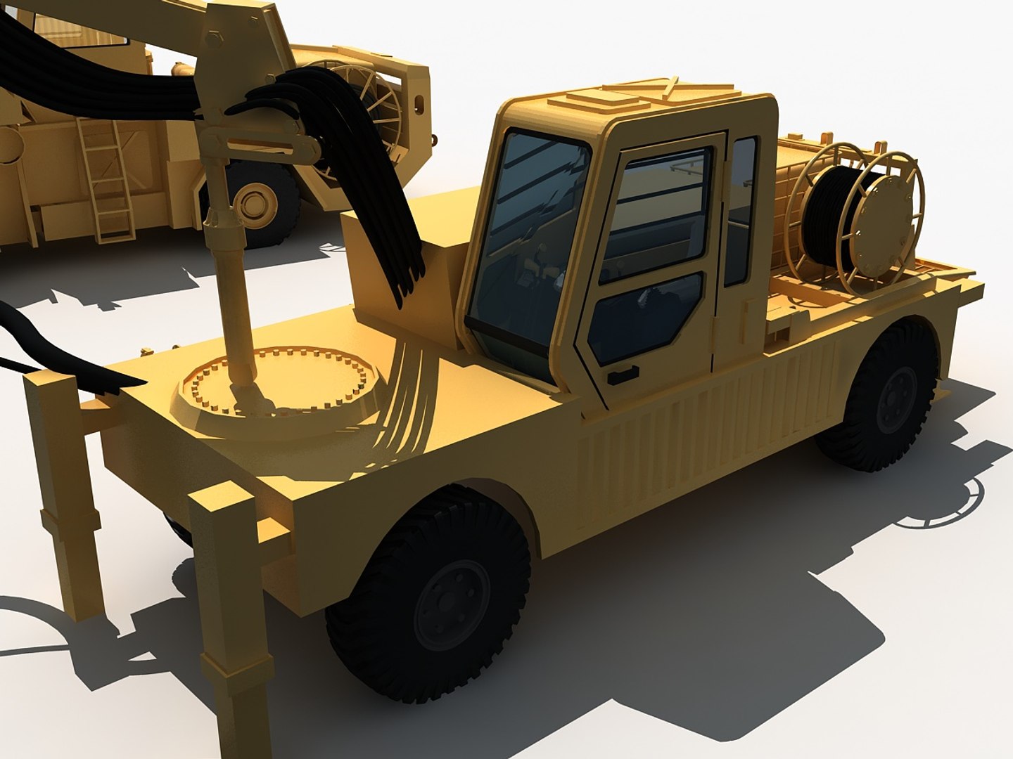 3D Three Arm Rock Drilling Jumbo And Watering Cart Model - TurboSquid ...