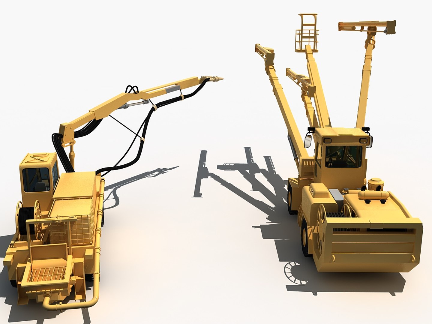 3D Three Arm Rock Drilling Jumbo And Watering Cart Model - TurboSquid ...