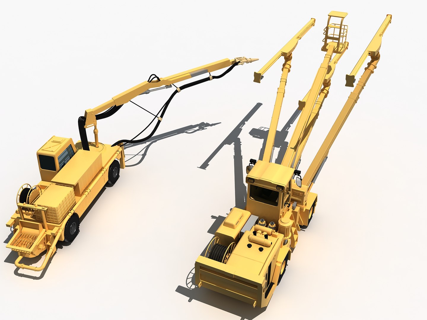 3D Three Arm Rock Drilling Jumbo And Watering Cart Model - TurboSquid ...