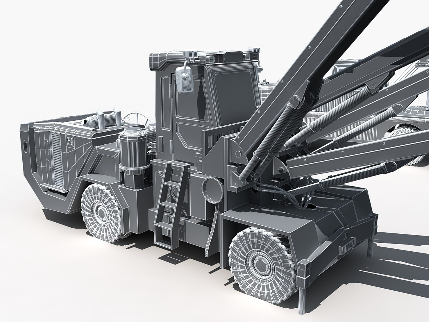 3D Three Arm Rock Drilling Jumbo And Watering Cart Model - TurboSquid ...