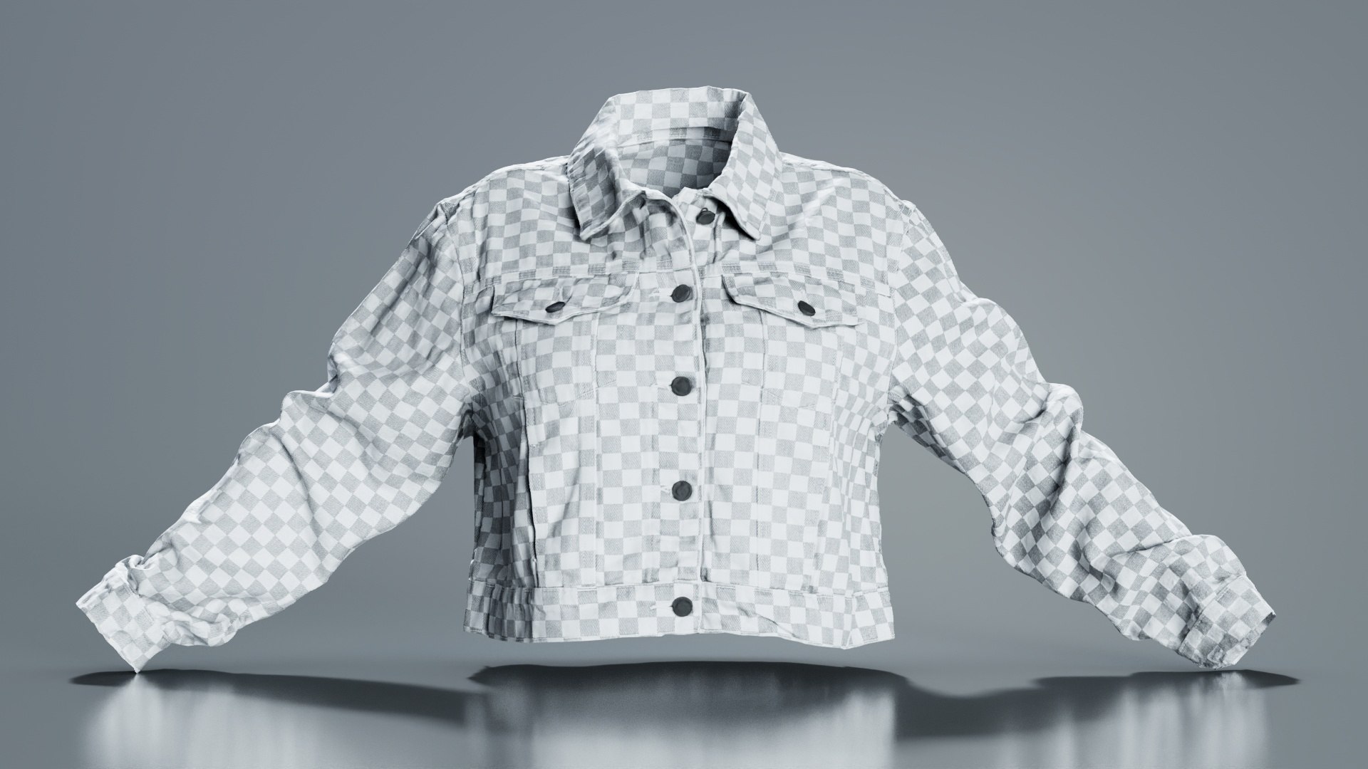 3D Grey Checkered Jacket Remastered - TurboSquid 2361396