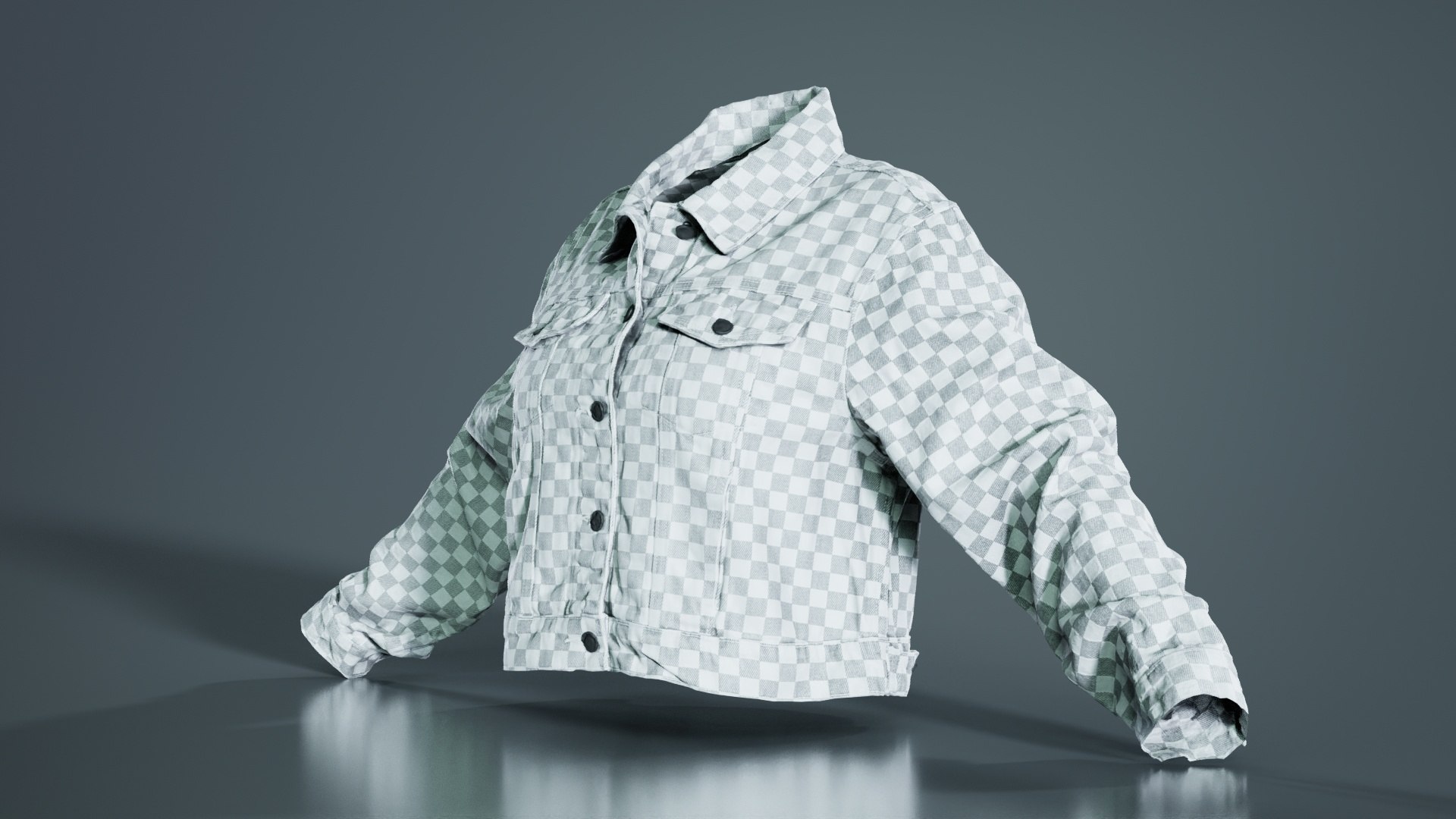 3D Grey Checkered Jacket Remastered - TurboSquid 2361396
