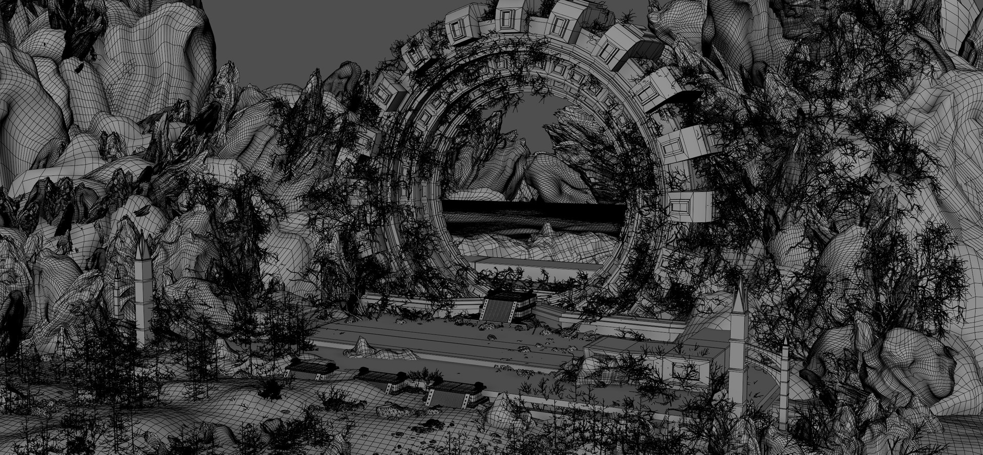 Asian Star Gate Landscape 3D model - TurboSquid 2036853