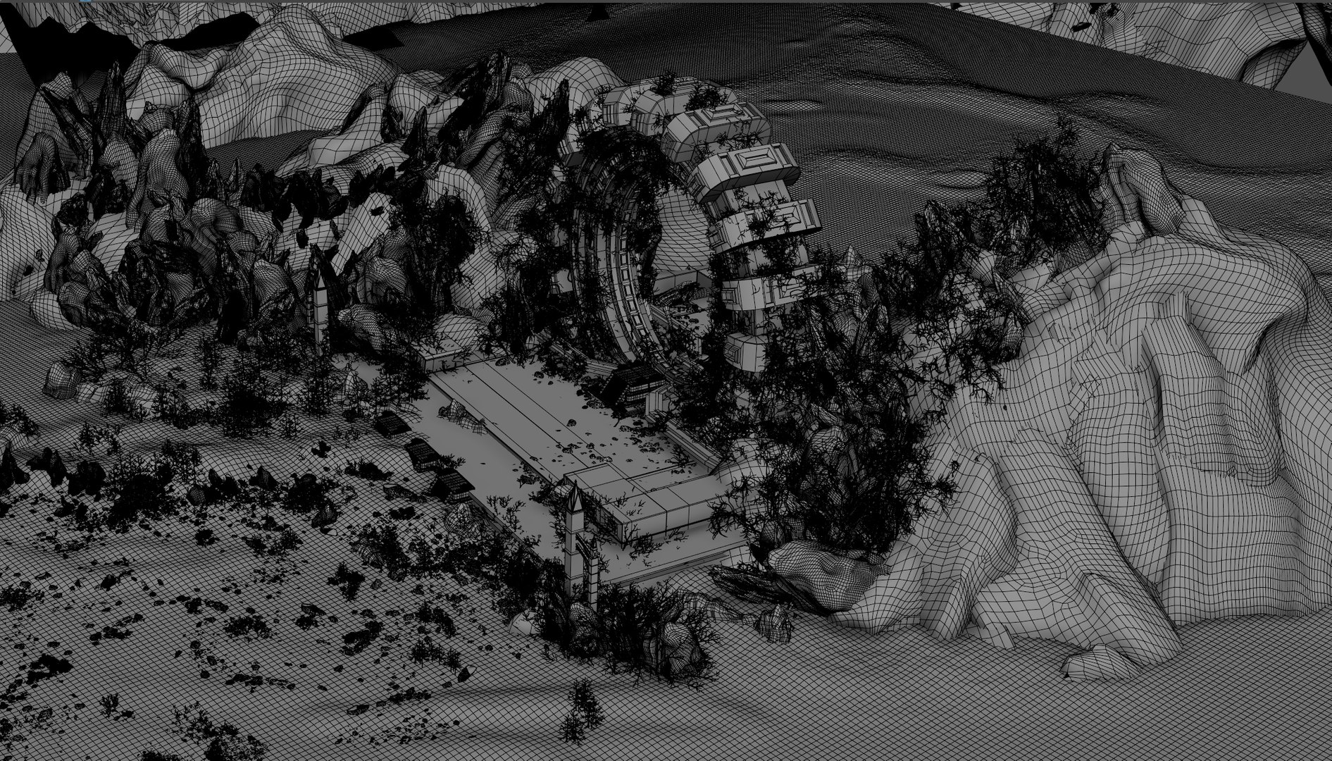 Asian Star Gate Landscape 3D model - TurboSquid 2036853