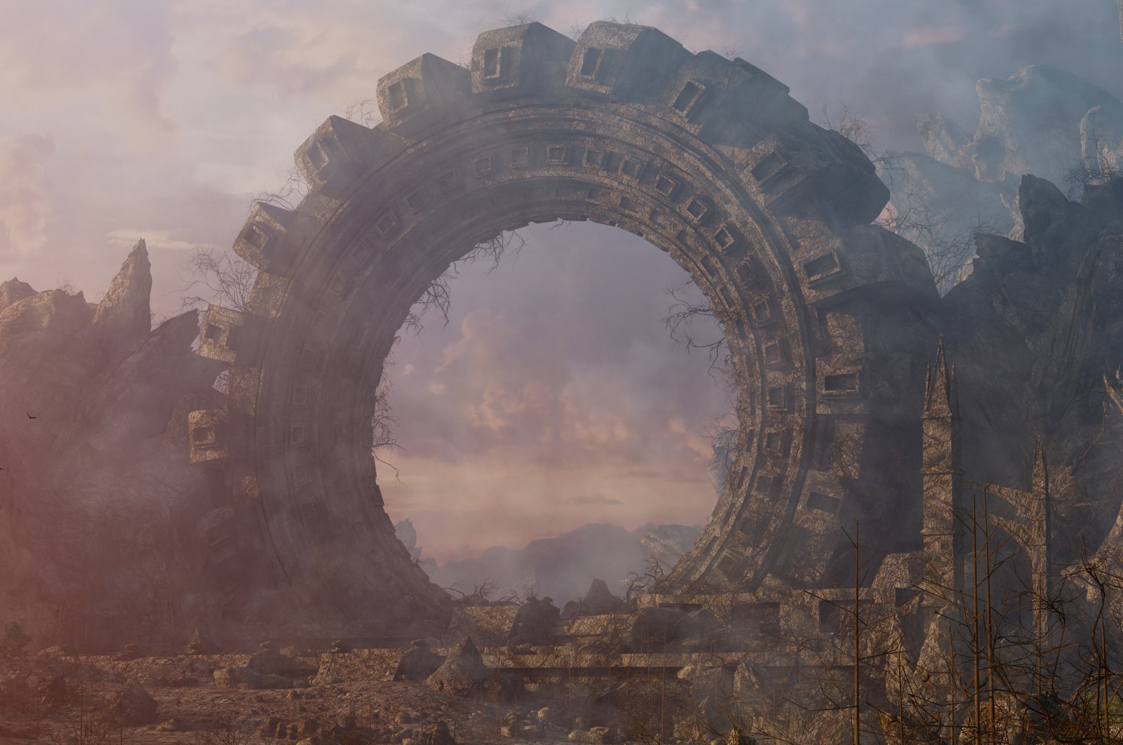 Asian Star Gate Landscape 3D model - TurboSquid 2036853