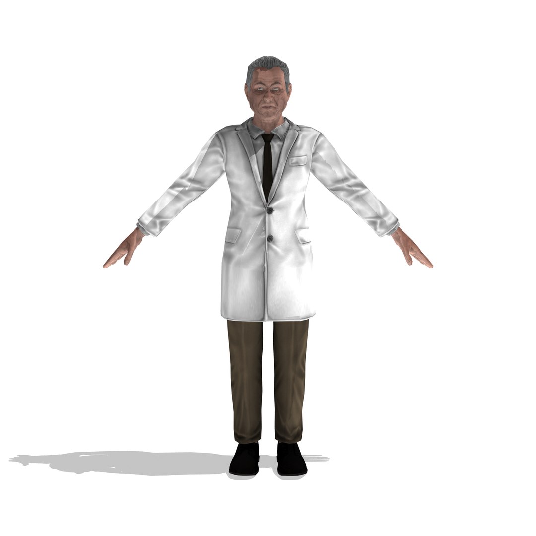 3d Scientist Man Rigged
