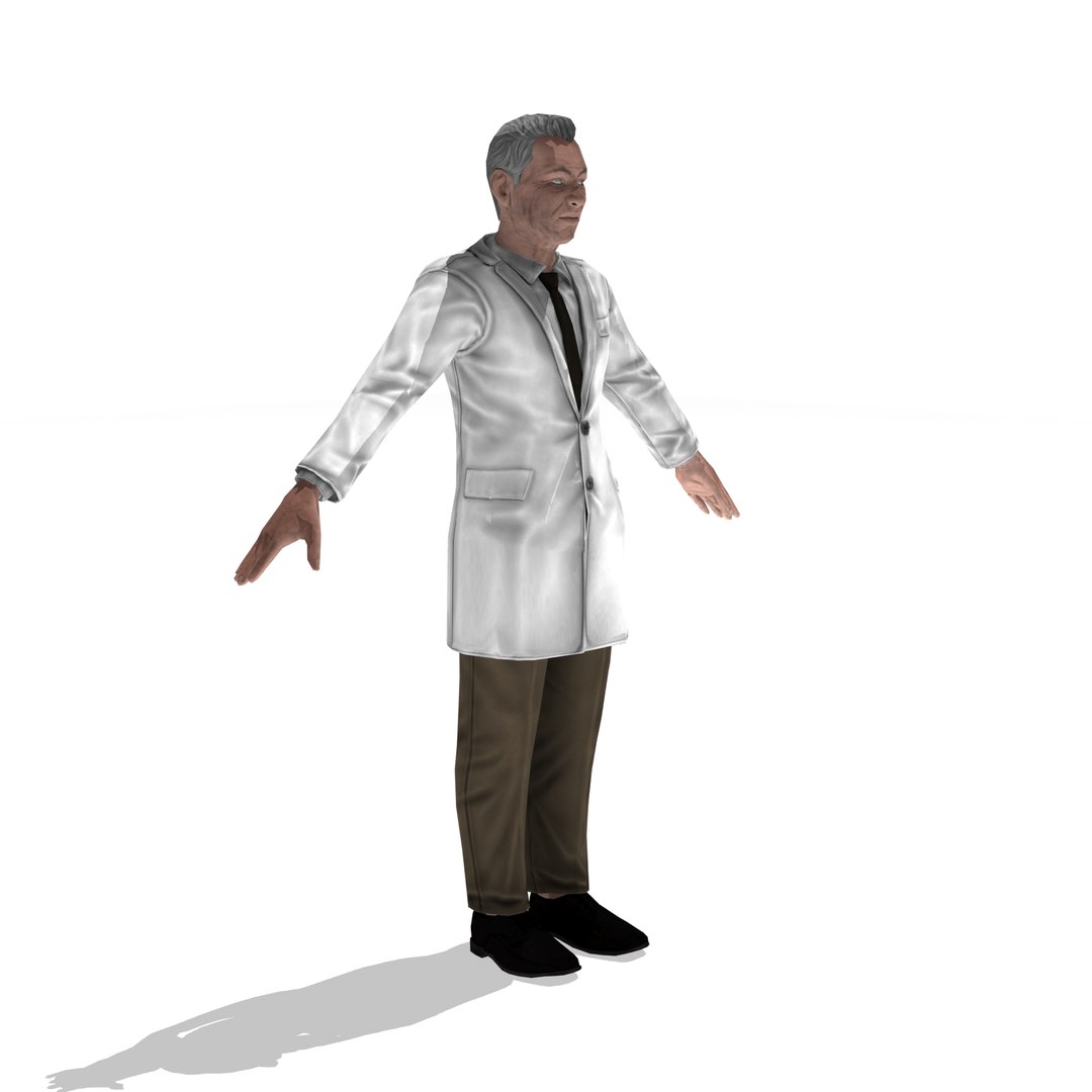 3d Scientist Man Rigged