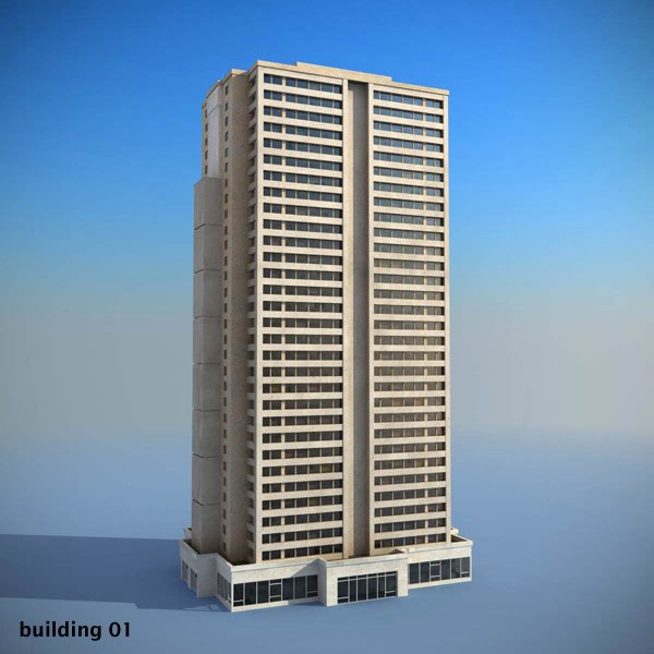 3d model office buildings scene city