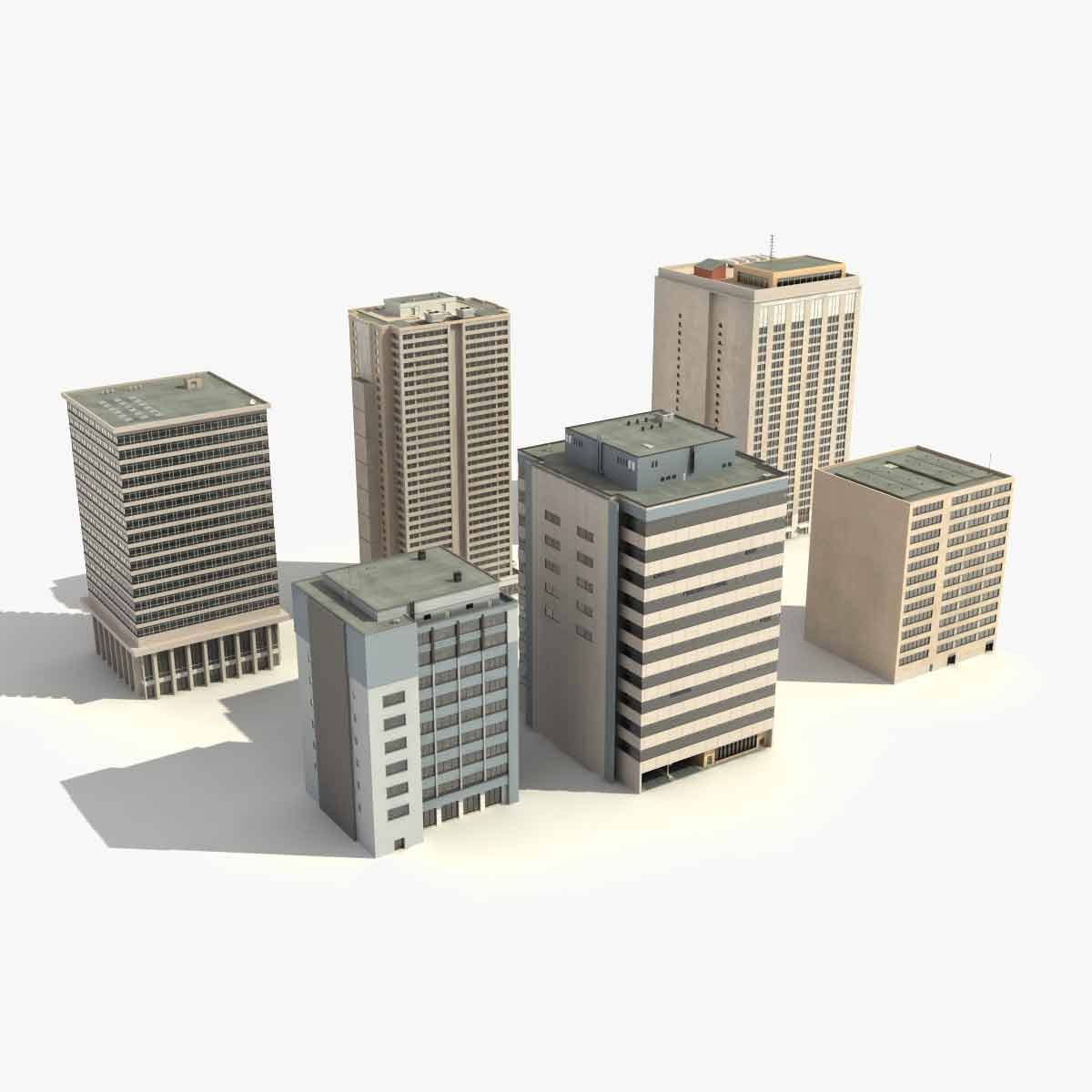 3d model office buildings scene city