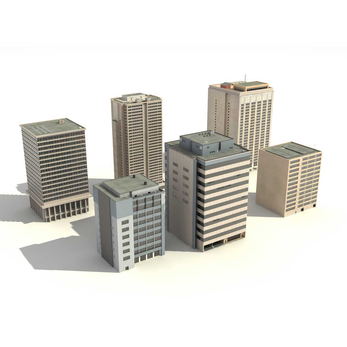 3d model office buildings scene city