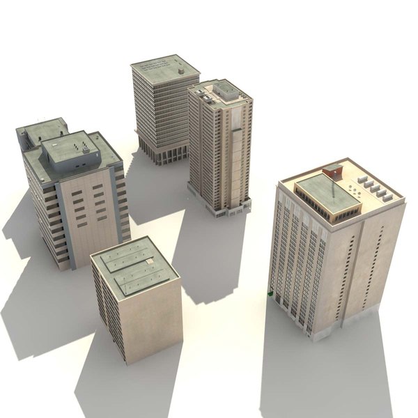 3d model office buildings scene city