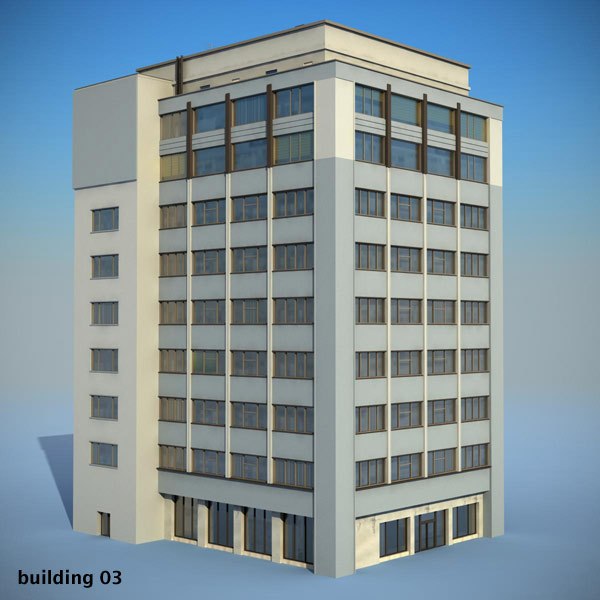 3d model office buildings scene city