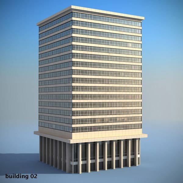 3d model office buildings scene city