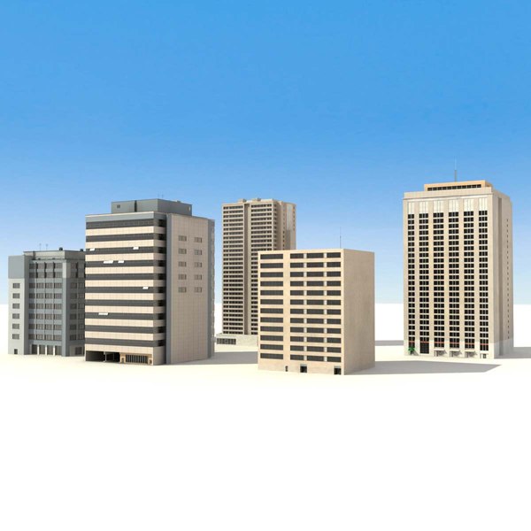 3d model office buildings scene city