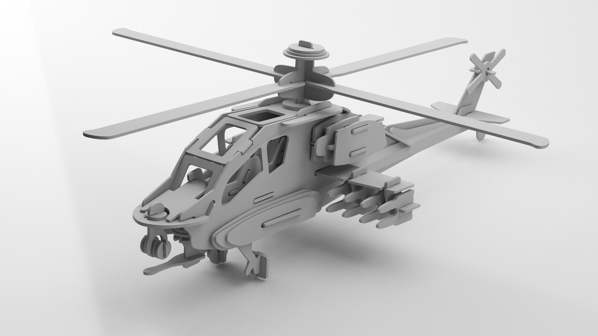 3D Wooden Toy - Apache Helicopter Model - TurboSquid 2296748