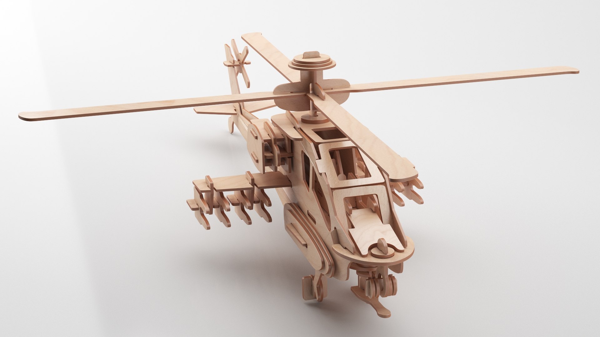 3D Wooden Toy - Apache Helicopter Model - TurboSquid 2296748