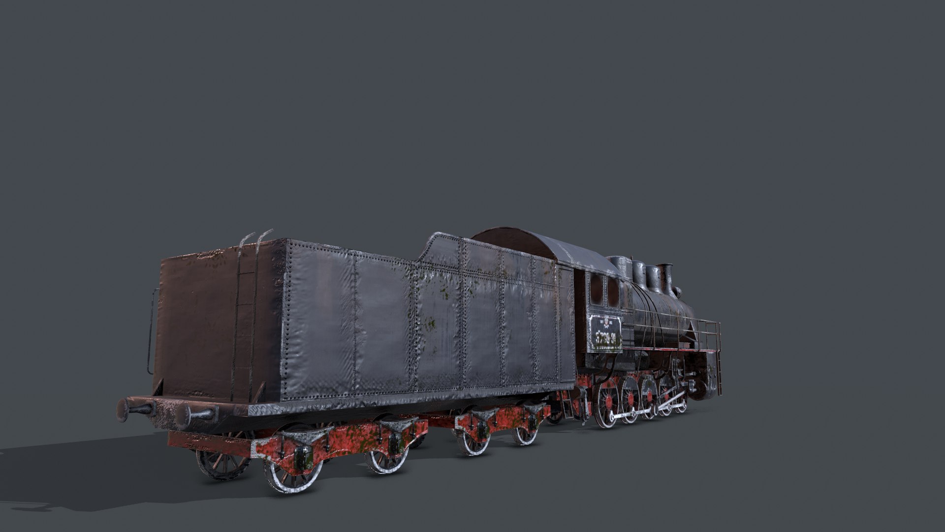 3d model soviet train em locomotive