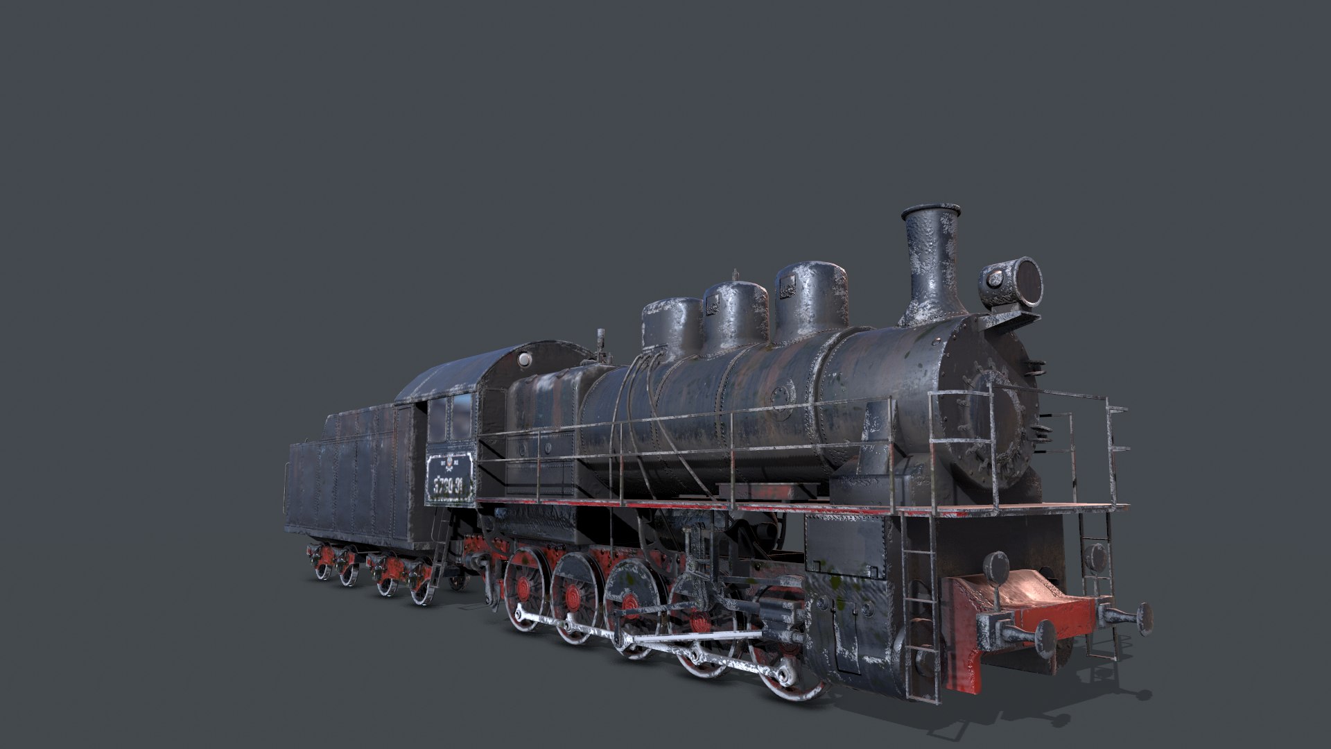 3d model soviet train em locomotive