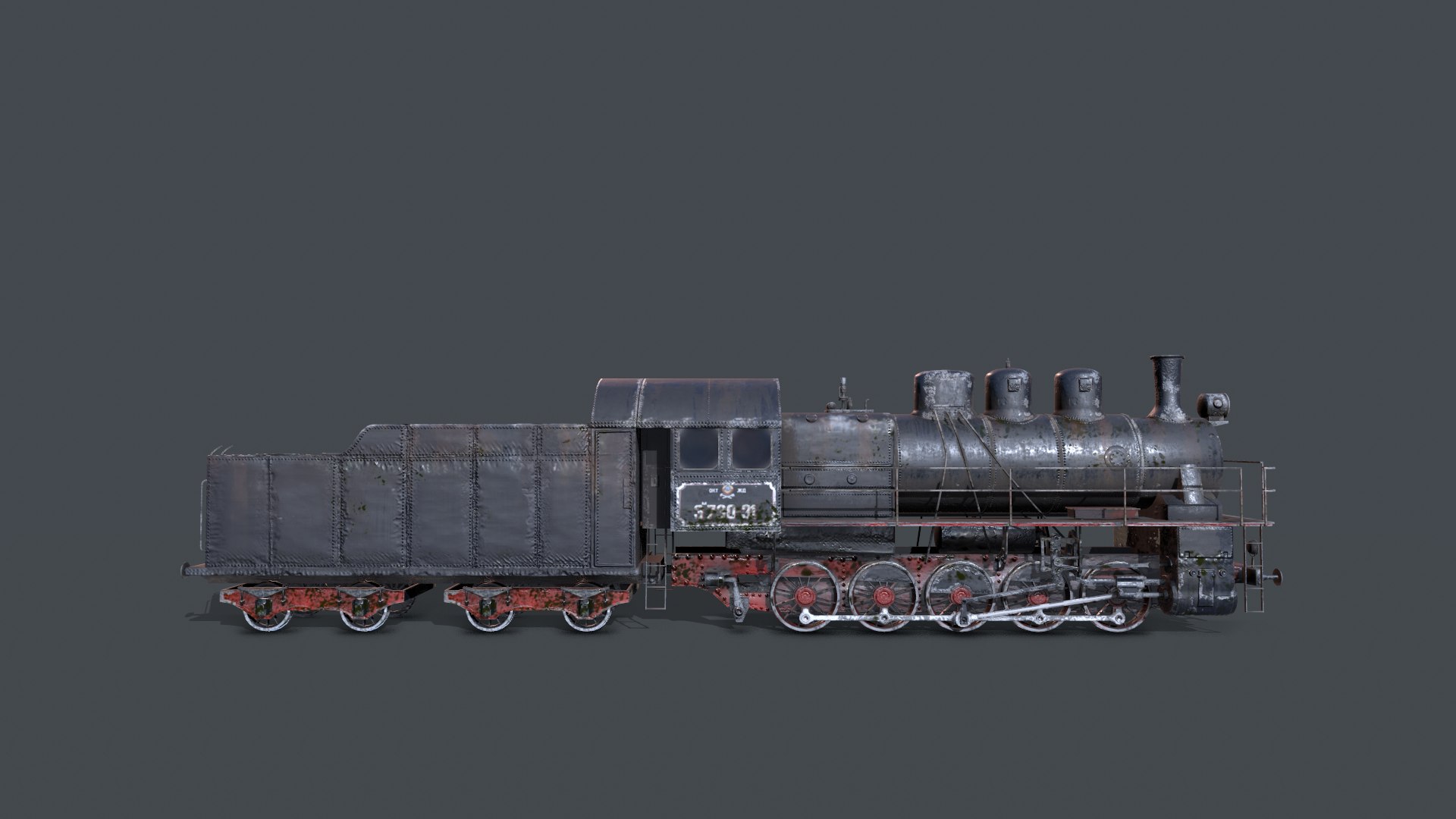 3d model soviet train em locomotive