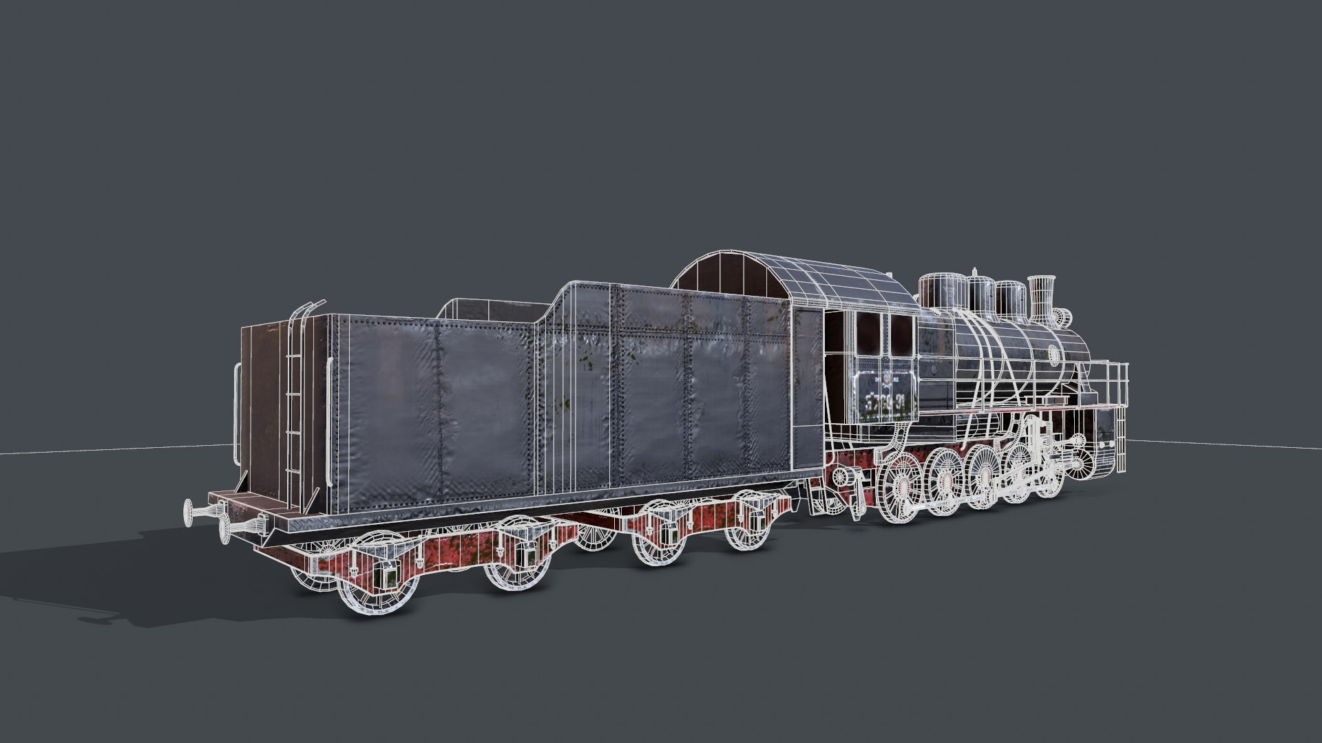 3d model soviet train em locomotive