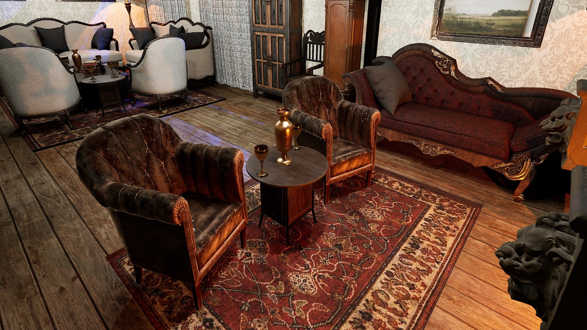 Gothic Victorian Grand Parlour Ornate Living Room 3D Model - TurboSquid ...