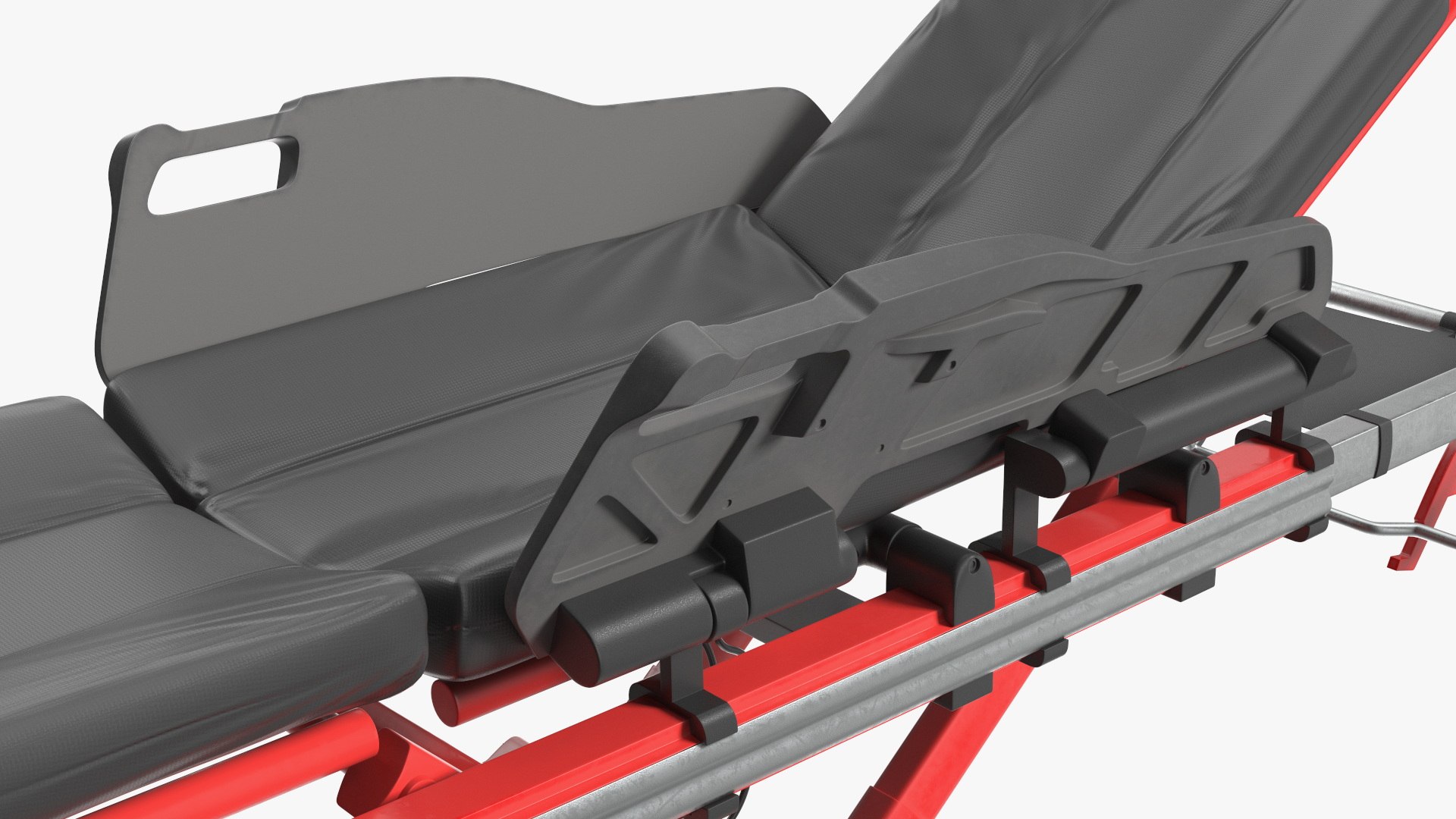 Emergency Medical Loading Cot Black Red 3D Model - TurboSquid 2471489