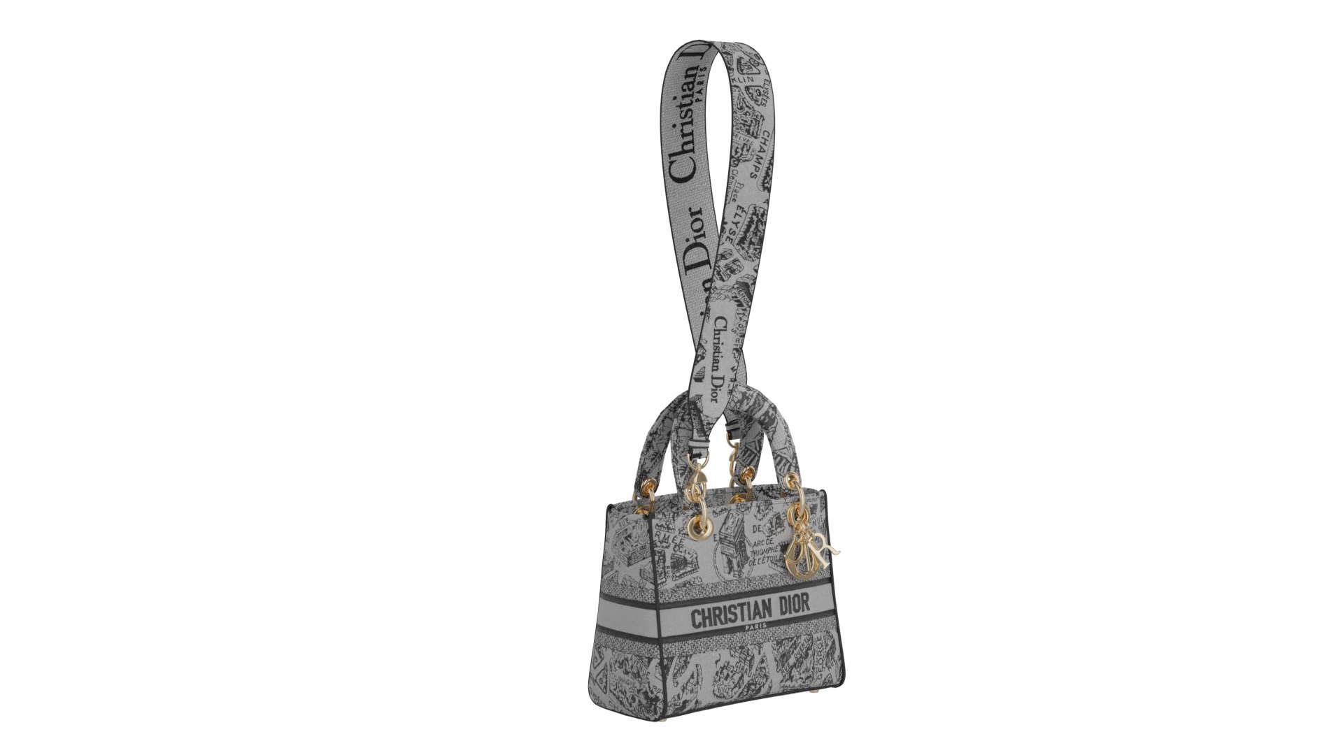Dior Medium Lady D-Lite Bag 2 3D model - TurboSquid 2110295