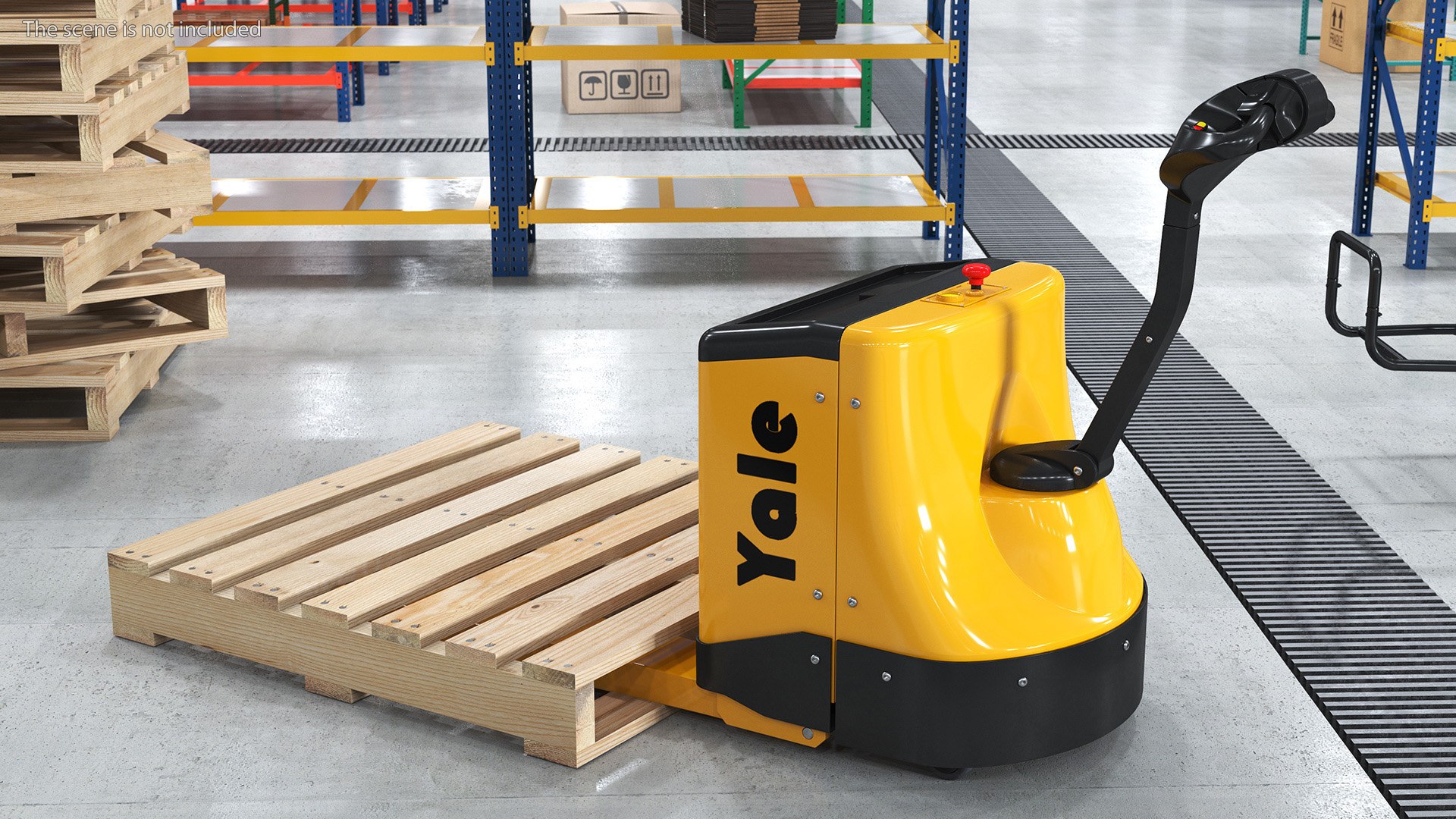 Self Propelled Electric Pallet Jack And Pallet Rigged For Maya 3D Model ...