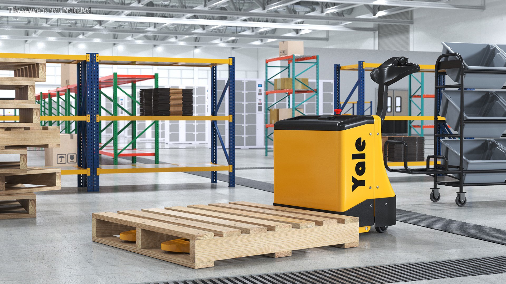 Self Propelled Electric Pallet Jack And Pallet Rigged For Maya 3D Model ...