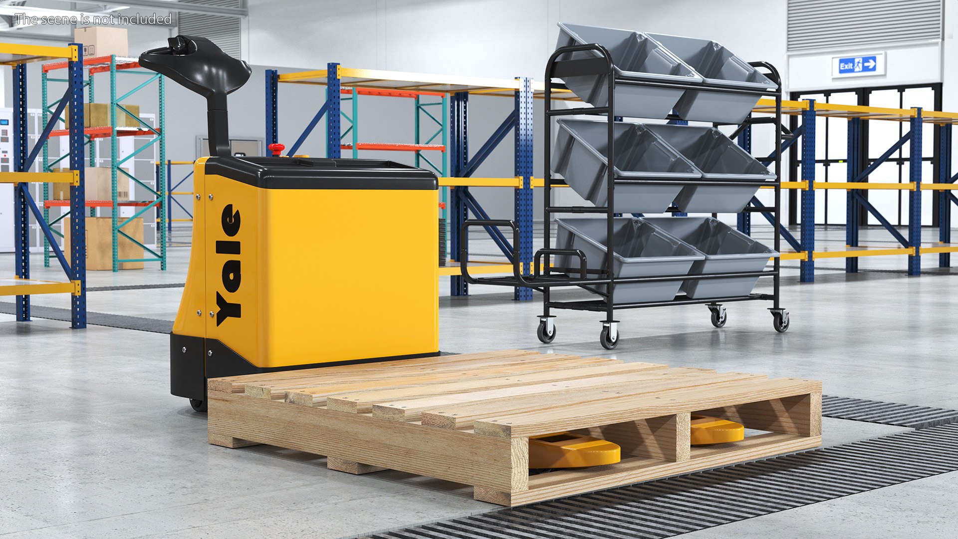 Self Propelled Electric Pallet Jack And Pallet Rigged For Maya 3D Model ...