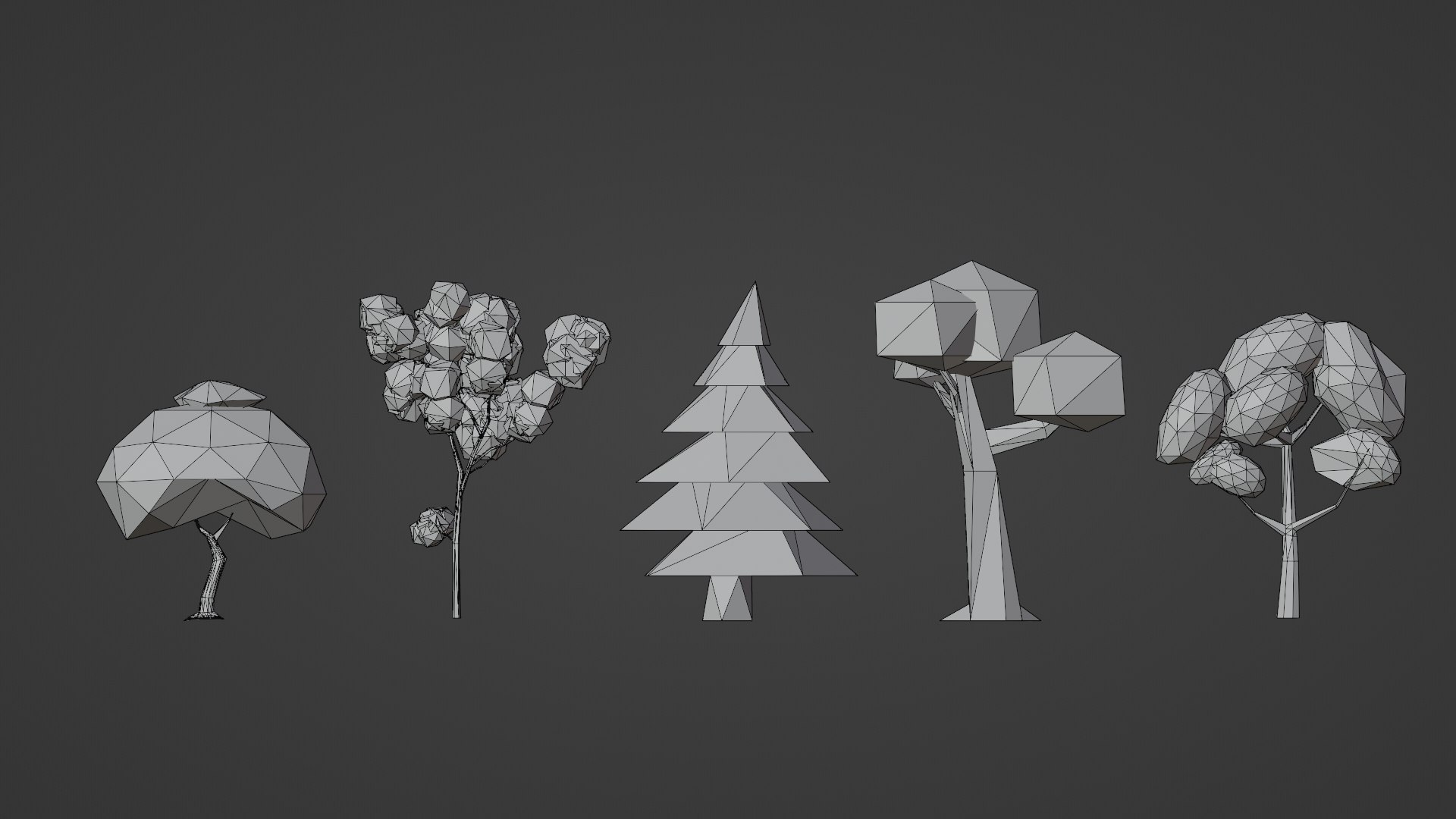 Cartoon Tree Collection Lowpoly Model - TurboSquid 1931068