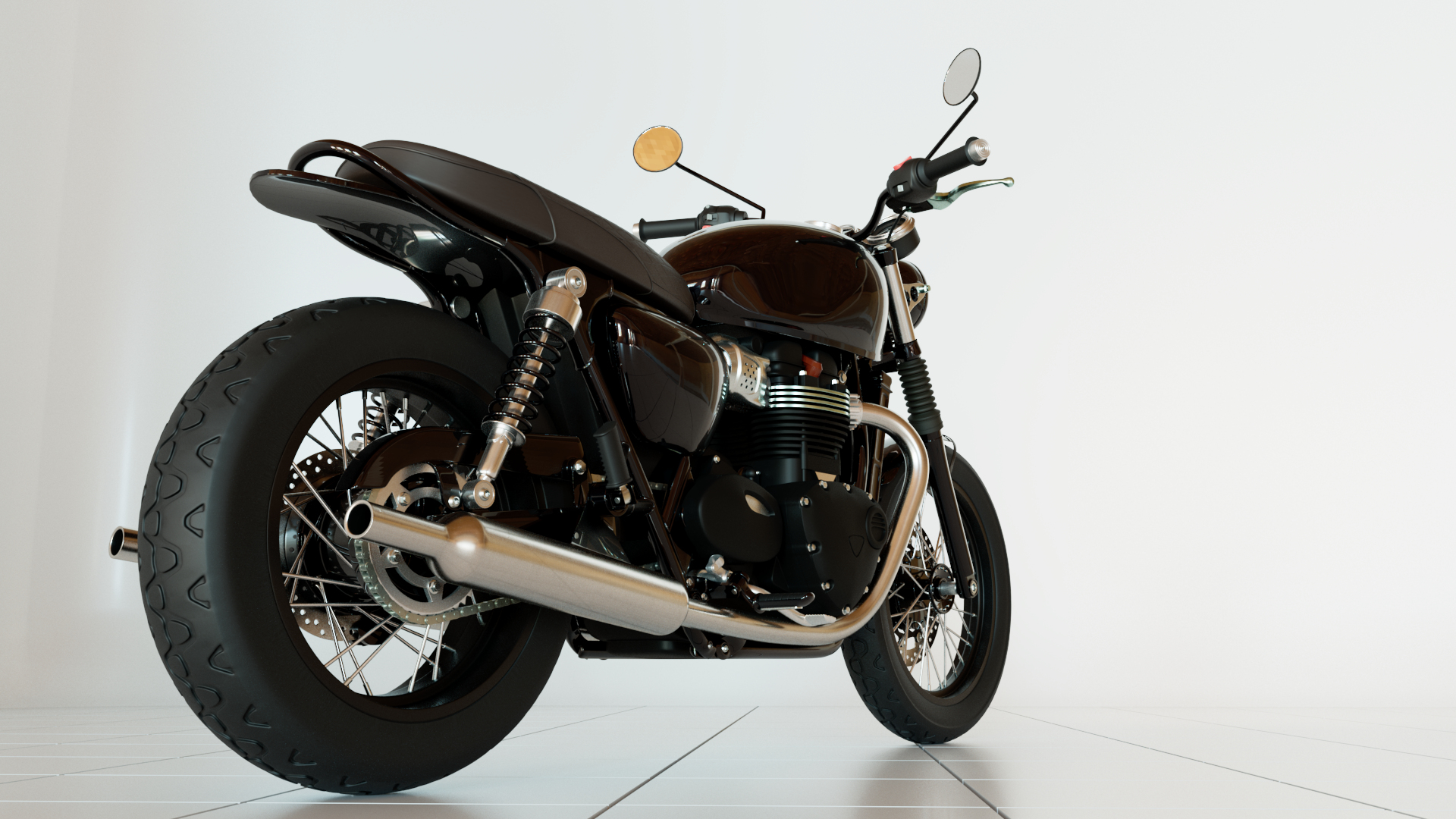 Triumph T100 bonneville Custom model - TurboSquid 1785509