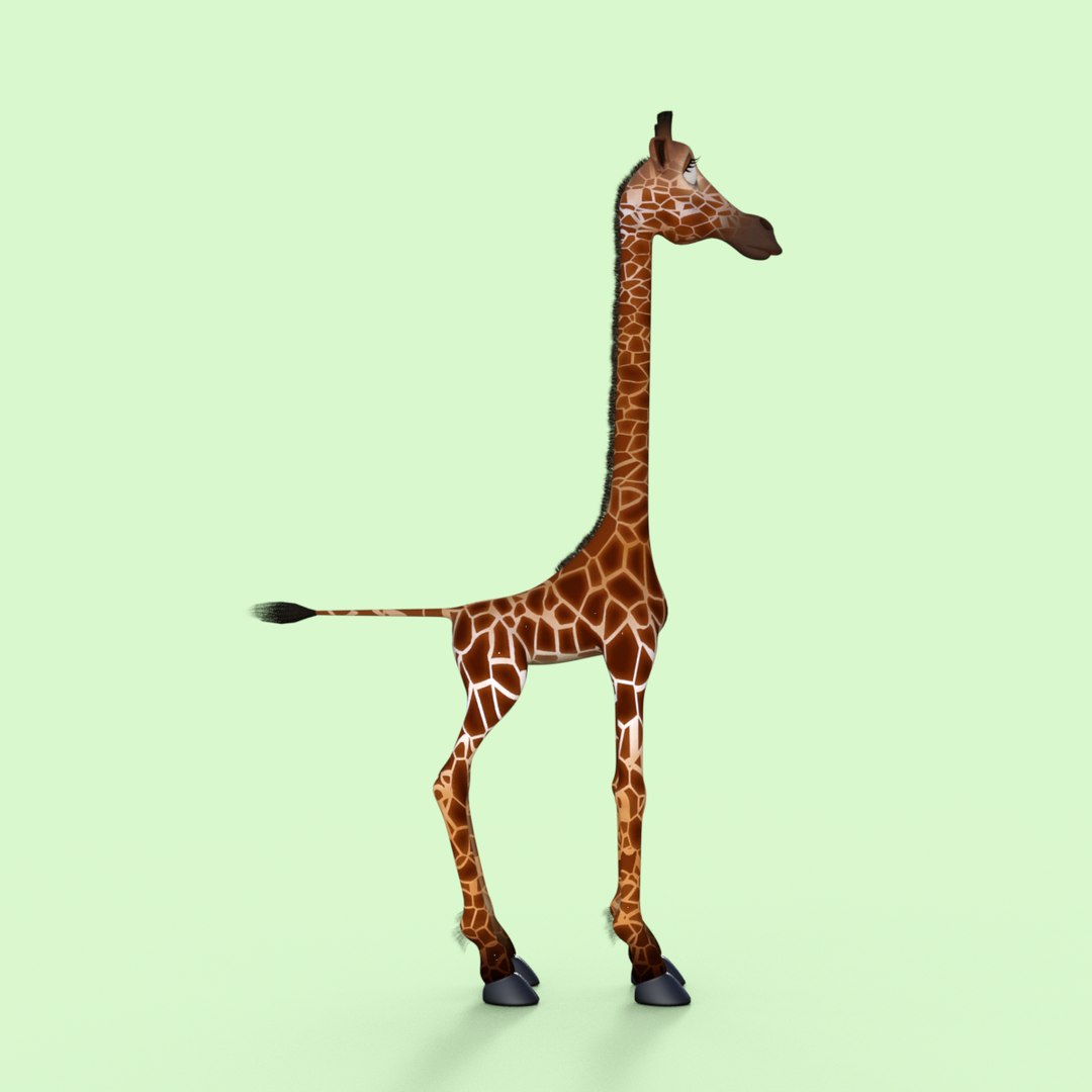 3D Cartoon Giraffe Rigged - TurboSquid 2017130