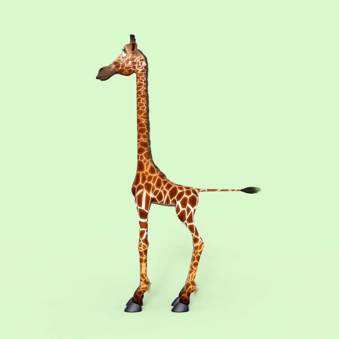 3D Cartoon Giraffe Rigged - TurboSquid 2017130
