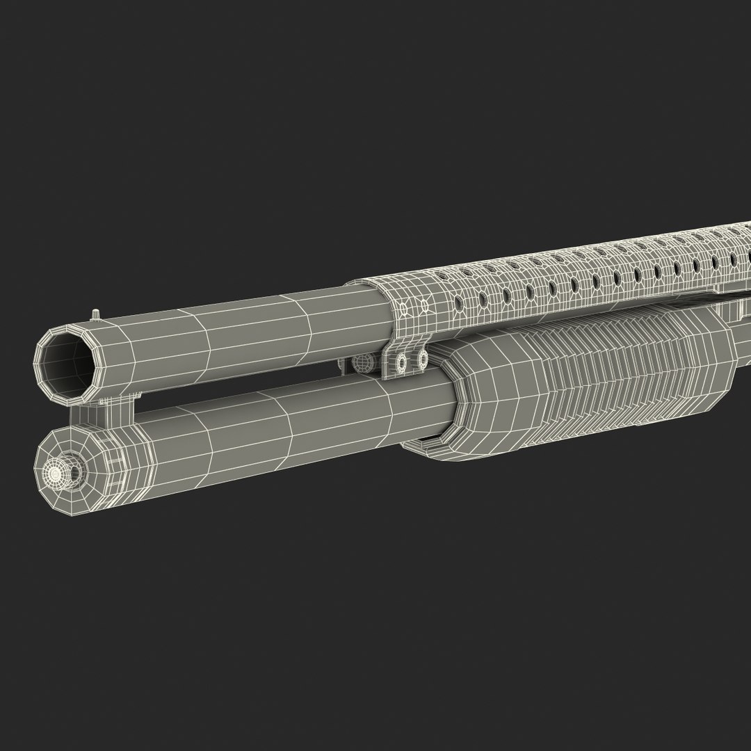 3d model of shotgun modeled realistic